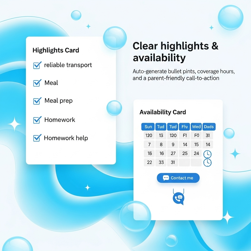 Free AI Nanny Profile Bio Generator - FaddyAi